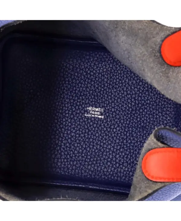 Hermès Pm Eclat Picotin Lock Bag Clemence - Blue/ Blue/ Red