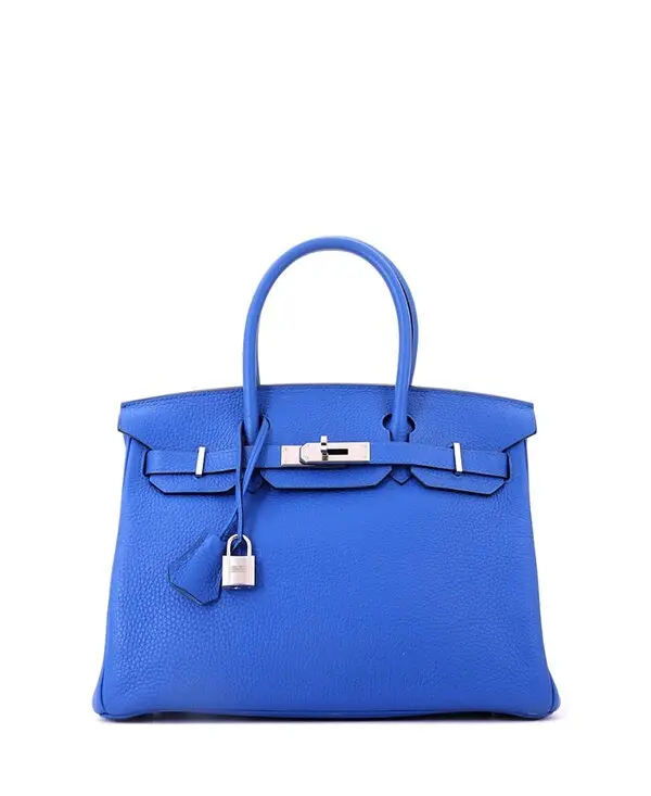 Hermès Birkin 30 Handbag Verso Clemence With Palladium Hardware - Verso - Bleu Zellige/bleu Paradis