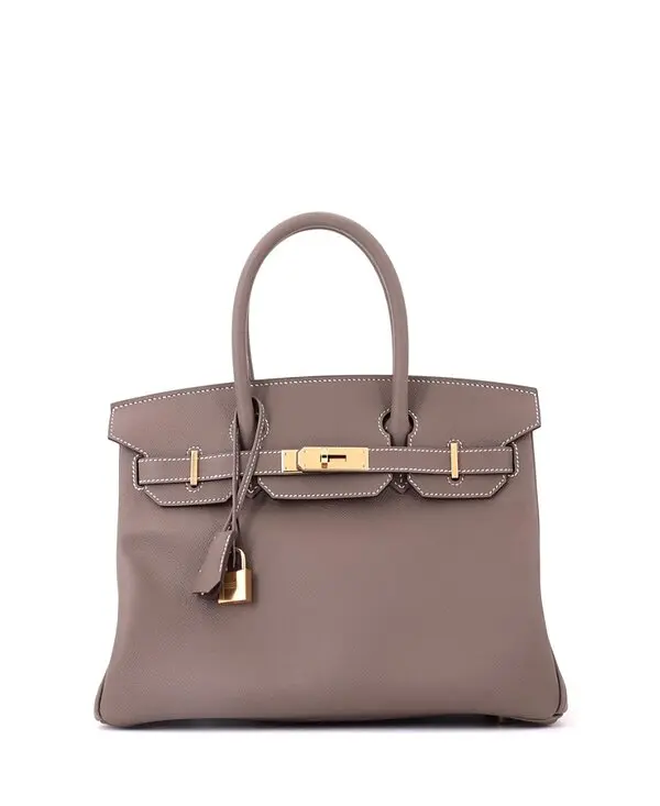 Hermès Birkin 30 Handbag Grey Epsom With Gold Hardware - Etoupe