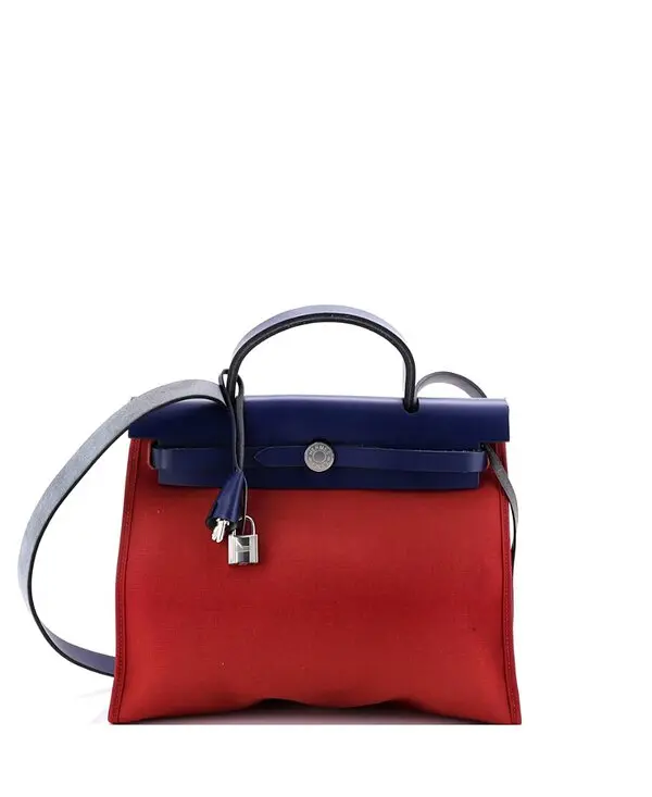 Hermès 31 Herbag Zip - Red/ Blue