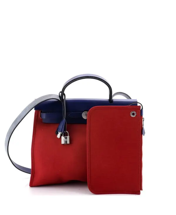 Hermès 31 Herbag Zip - Red/ Blue