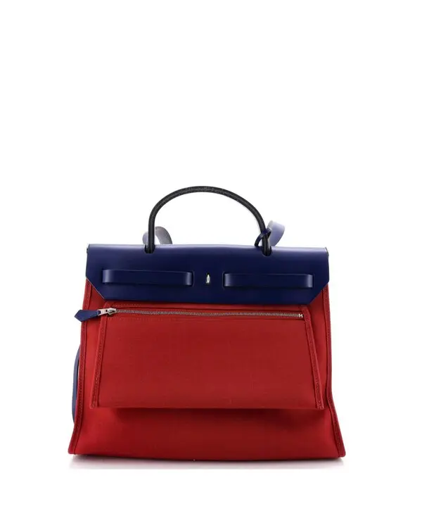 Hermès 31 Herbag Zip - Red/ Blue