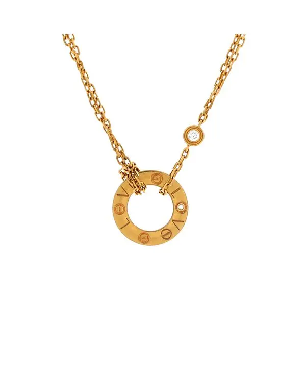 CARTIER Love Pendant Necklace With Diamonds - Gold