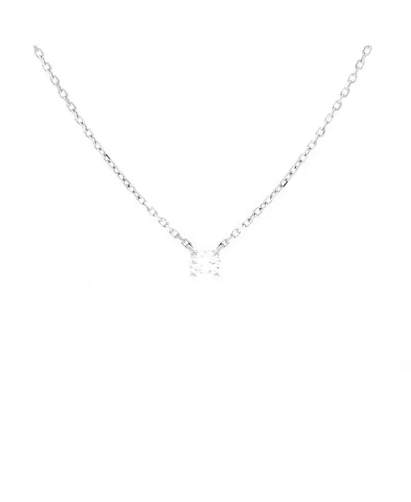 CARTIER 0.20ct 1895 Solitaire 18k Gold Necklace - White