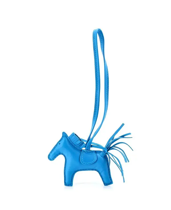 Hermès Grigri Rodeo Bag Charm Leather - Blue
