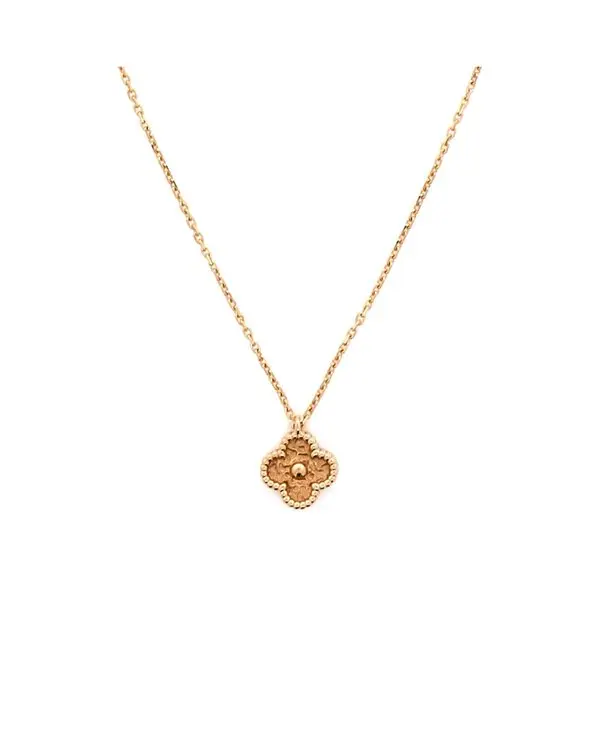 VAN CLEEF & ARPELS Sweet Alhambra Pendant Necklace 18k Rose Gold - Pink