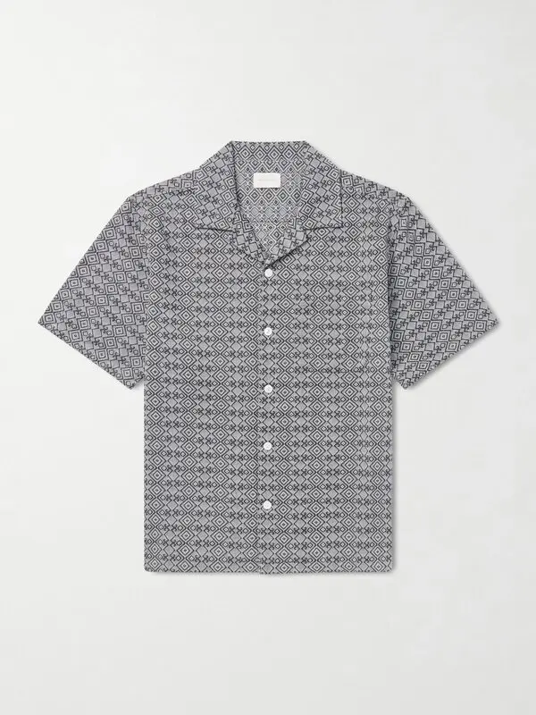Aimé Leon Dore Novelty Camp-collar Cotton-jacquard Shirt