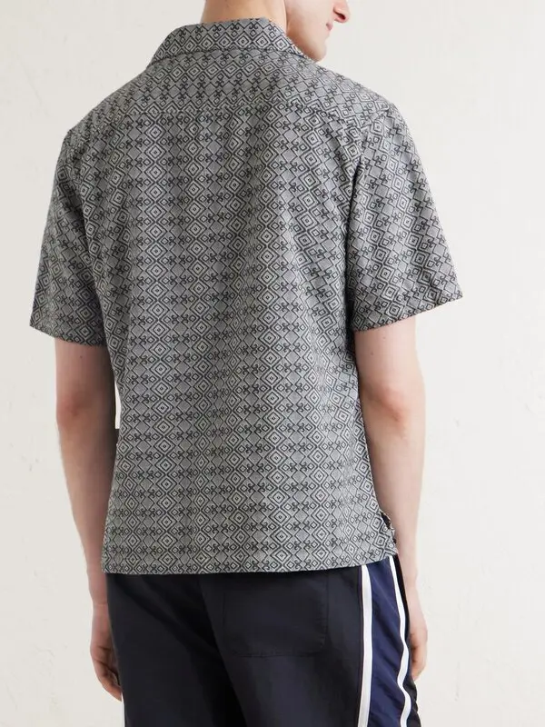 Aimé Leon Dore Novelty Camp-collar Cotton-jacquard Shirt