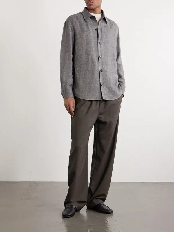 Zegna Cashmere, Linen And Silk-blend Overshirt - Gray
