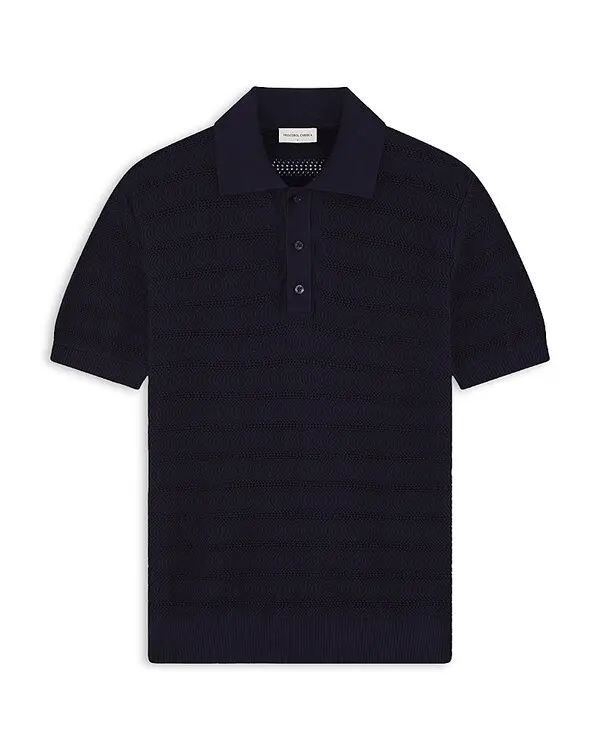 Frescobol Carioca Vidalcotton Button Up Short Sleeve Polo - Navy