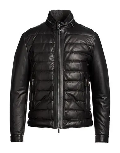 MOORER Padded Leather Jacket