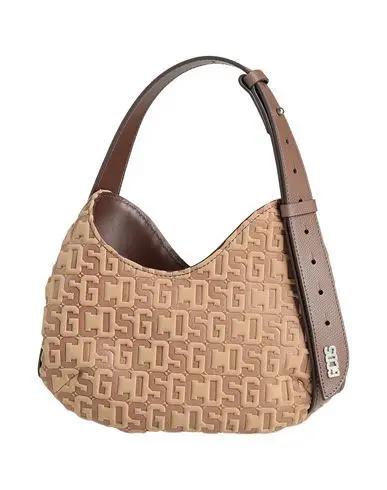 Gcds Hobo Bag With Logo Print - Brown