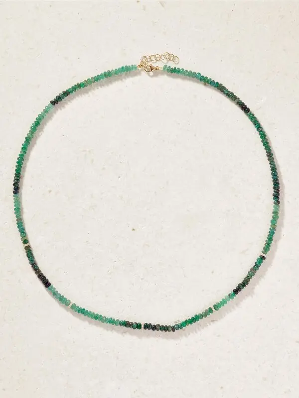 Jia Jia Arizona 14-karat Gold, Emerald And Diamond Necklace - Green