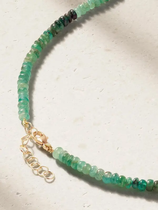 Jia Jia Arizona 14-karat Gold, Emerald And Diamond Necklace - Green