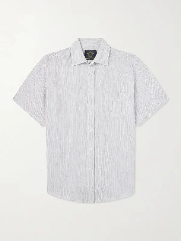 Portuguese Flannel Aaron Striped Cotton And Linen-blend Shirt