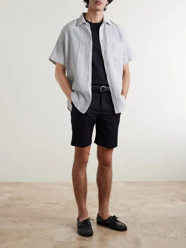 Portuguese Flannel Aaron Striped Cotton And Linen-blend Shirt