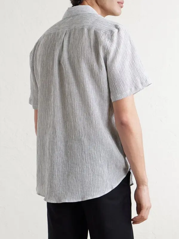 Portuguese Flannel Aaron Striped Cotton And Linen-blend Shirt