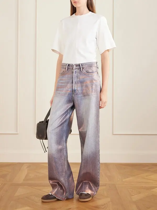 Acne Studios Glittered Wide-leg Denim Jeans - Blue