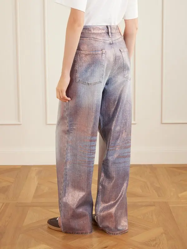 Acne Studios Glittered Wide-leg Denim Jeans - Blue