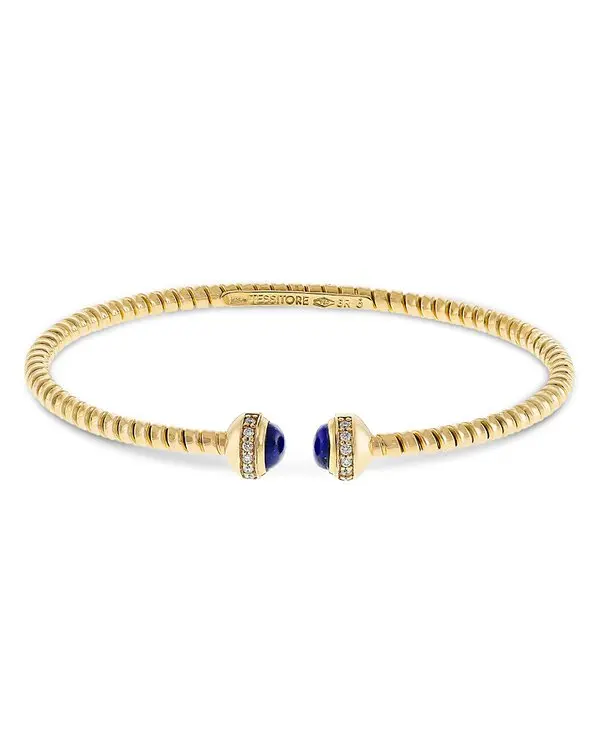 ALBERTO MILANI 18k Yellow Diamond & Lapis Tubogas Bracelet - Gold
