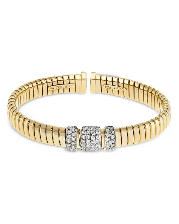 ALBERTO MILANI 18k Yellow Diamond Bangle Bracelet - Gold