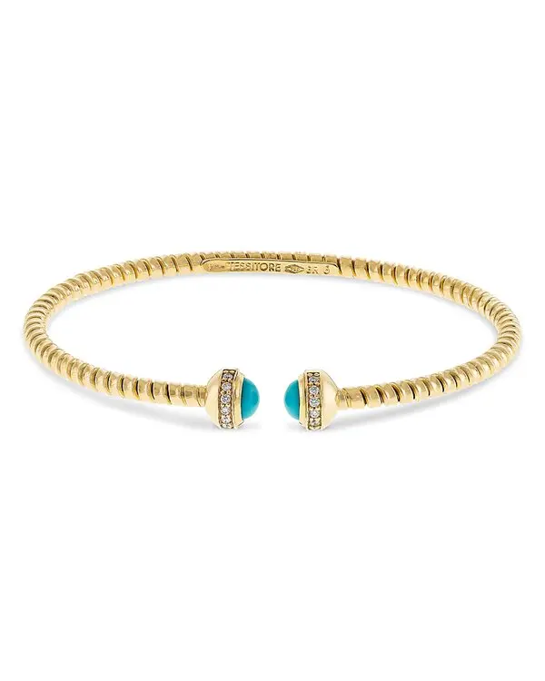 ALBERTO MILANI 18k Yellow Diamond & Turquoise Tubogas Bracelet - Gold