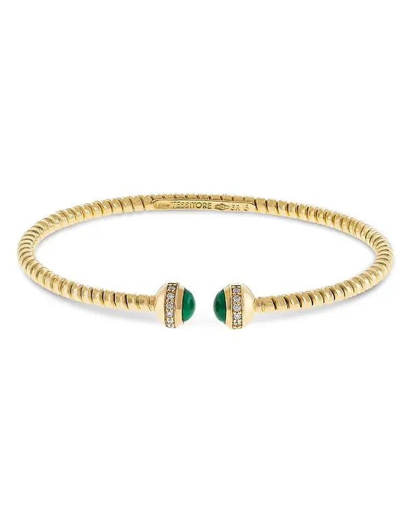 ALBERTO MILANI 18k Yellow Diamond, And Malachite Bracelet - Gold