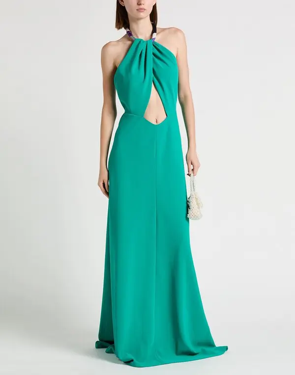 Emilio Pucci Emerald Polyester Elastane Silk Maxi Dress