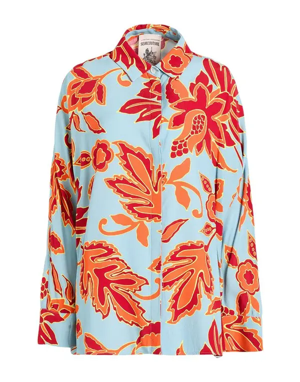 SEMICOUTURE Floral Print Crepe Shirt