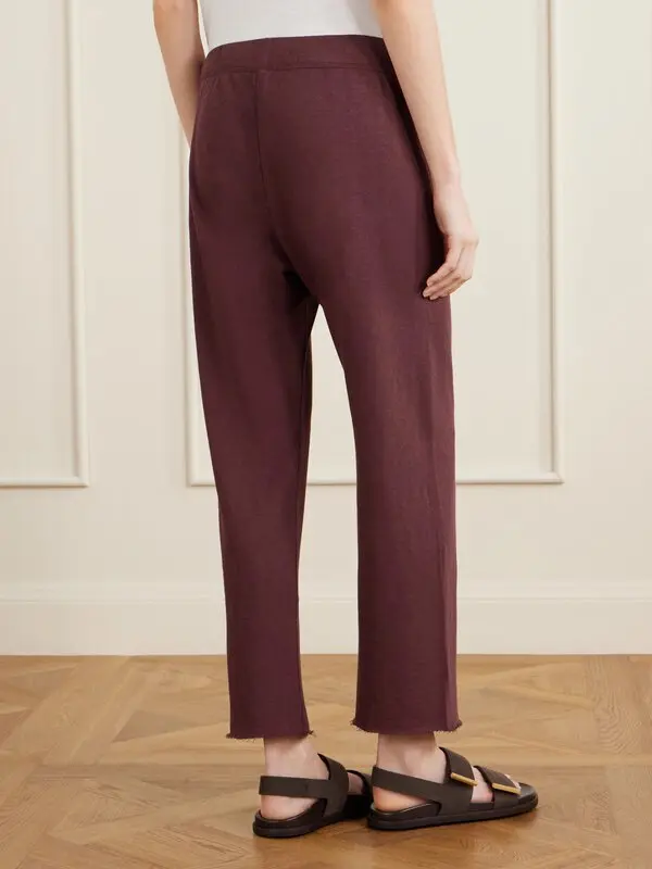 JAMES PERSE Cropped Cotton-terry Track Pants