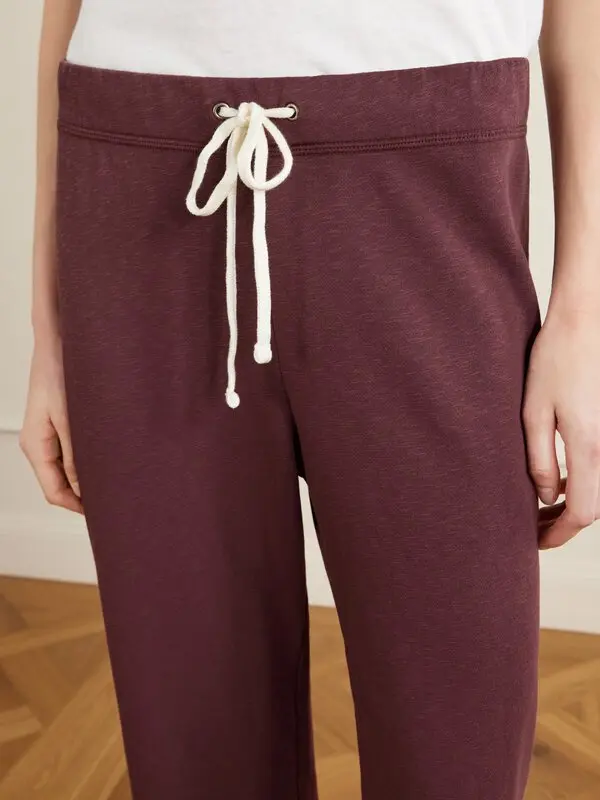 JAMES PERSE Cropped Cotton-terry Track Pants