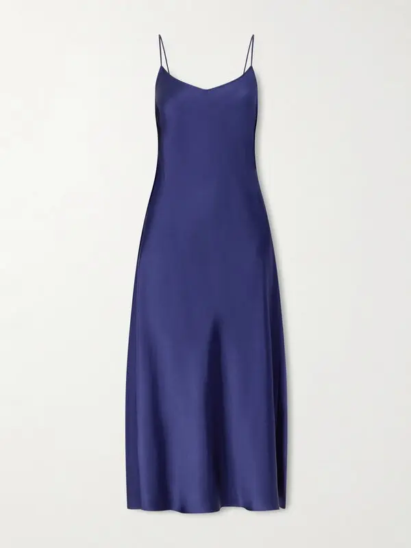 Another Tomorrow Satin Midi Dress