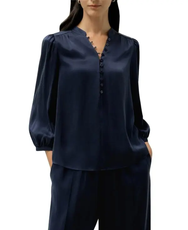Lilysilk Silk Suede V-neck Blouse