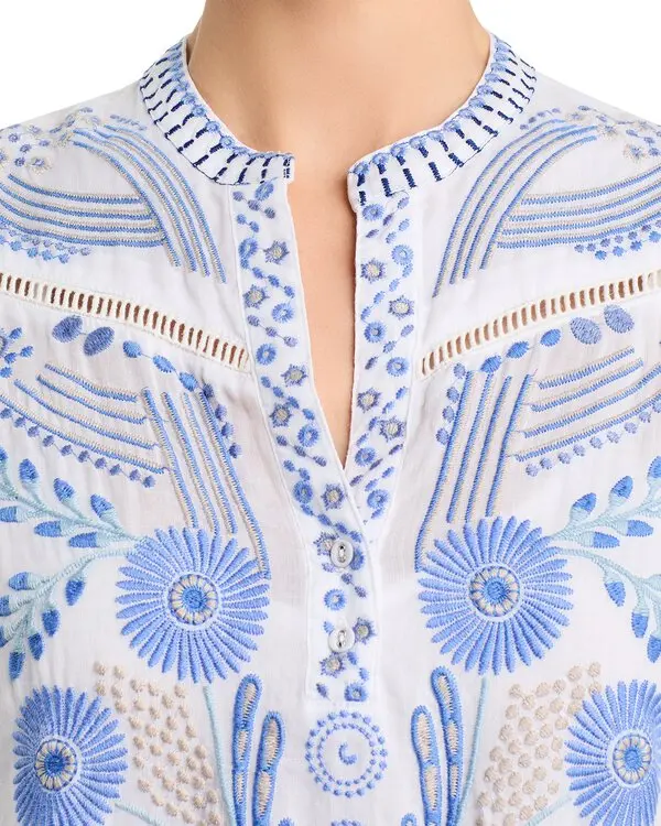 Johnny Was Embroidered Henley Dress