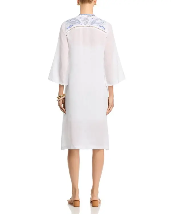 Johnny Was Embroidered Henley Dress