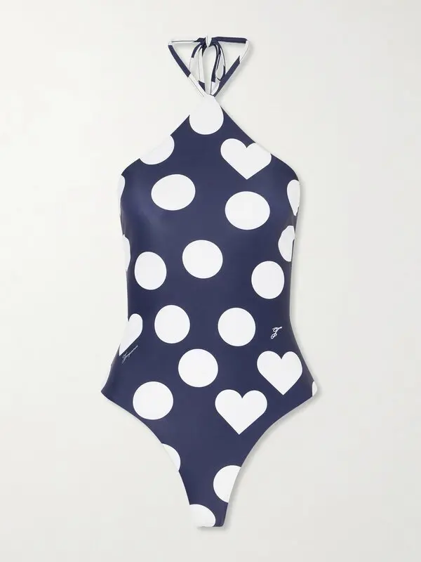 Jacquemus Le Maillot Bastide Polka-dot Swimsuit - Blue