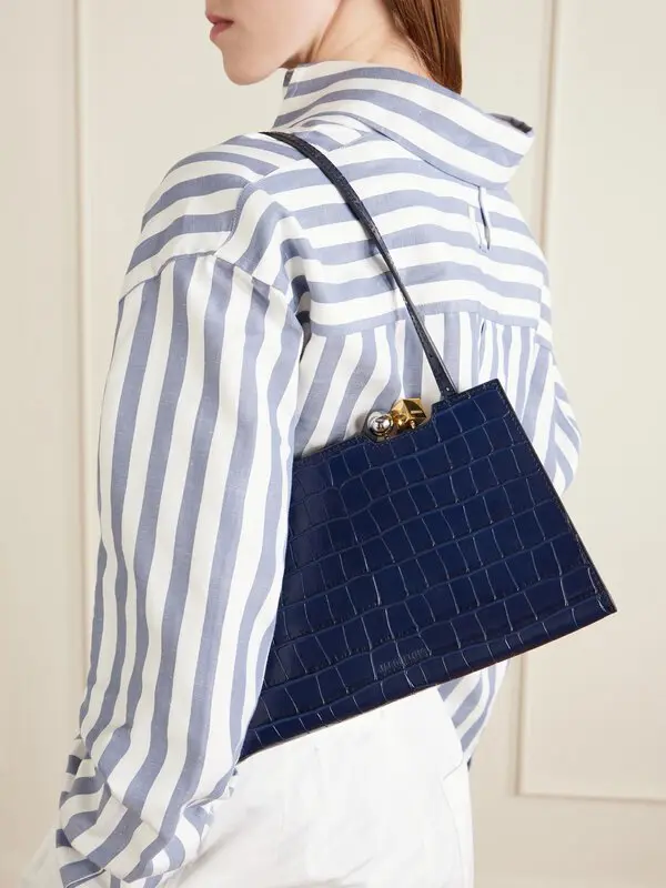Jacquemus La Plage Croco-embossed Leather Shoulder Bag