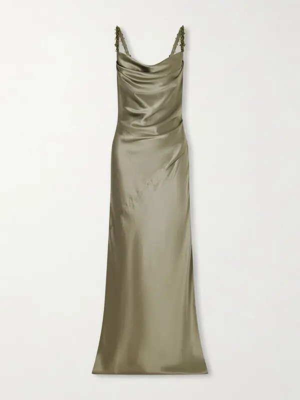 Balmain Embellished Linen Maxi Dress