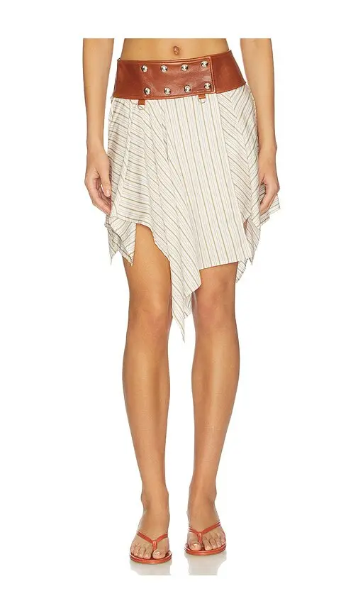 IRO PARIS Umby Skirt - Beige Left Bank Stripe