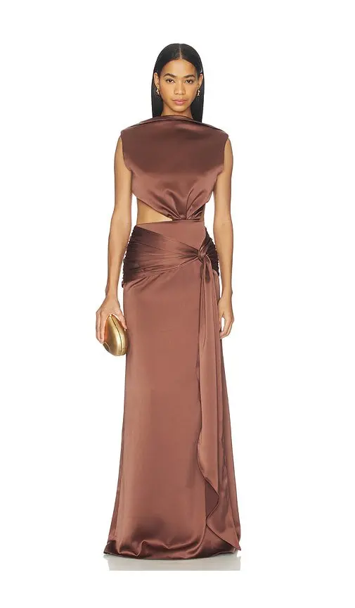 CASONA Satin Maxi Dress