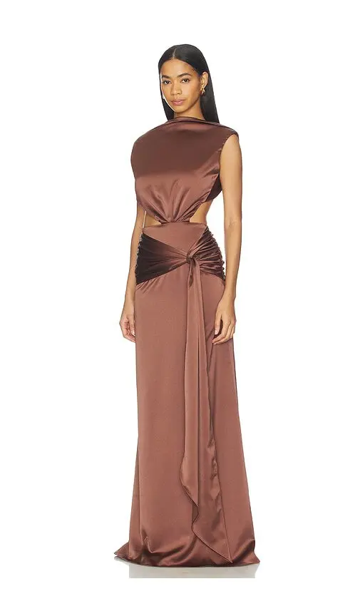 CASONA Satin Maxi Dress