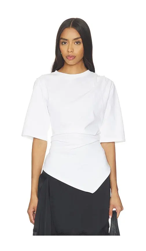 RÓHE Reinvented Twisted T-shirt In White - Optic White