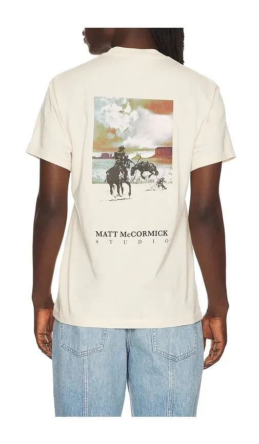 AUSTIN POST X Matt Mccormick Ceremony Of Certainty Stage Pocket Tee In Cream