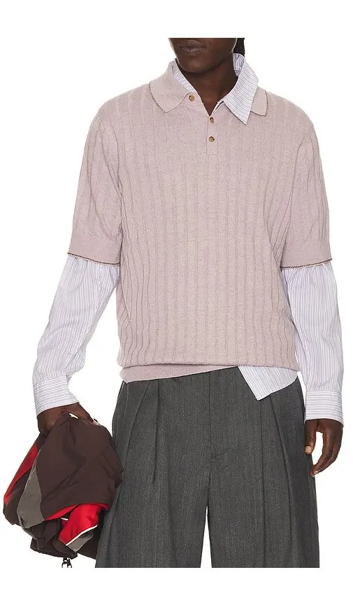 Guest In Residence Teddy Polo In Grey - Dusk