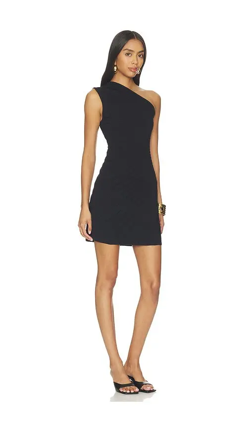 Cult Gaia One Shoulder Ribbed Knit Mini Dress