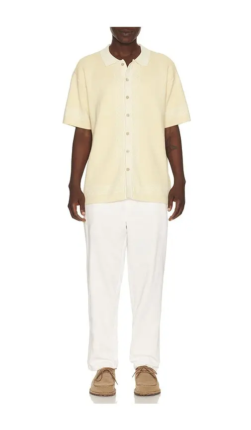CRITICAL SLIDE La Playa Knit Shirt In Cream