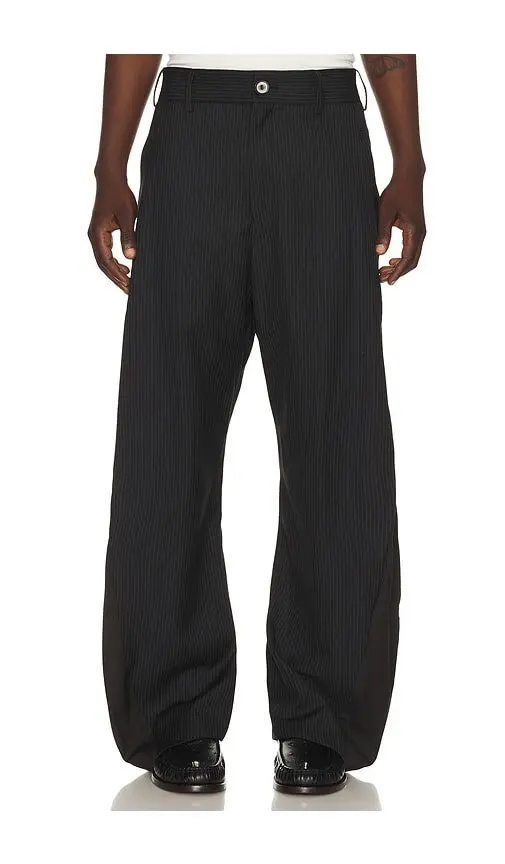Andersson Bell Twisted Seam Stripe Trousers - Black