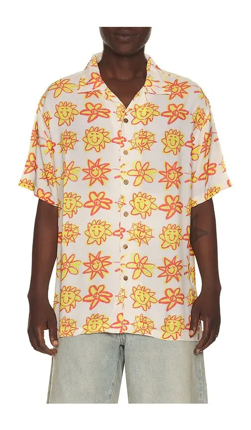 CRITICAL SLIDE Mojo Resort Shirt In Beige,yellow