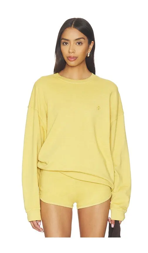 Eterne Lightweight French Terry Oversized Crewneck Sweatshirt - Saffron