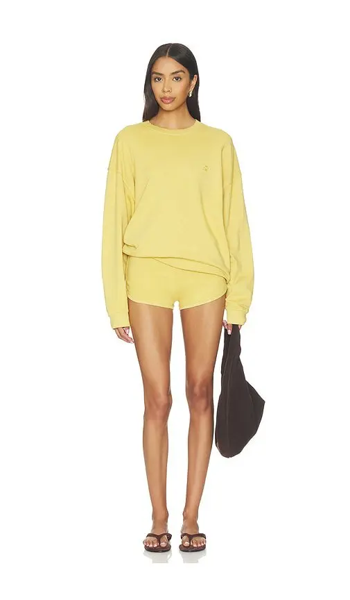 Eterne Lightweight French Terry Oversized Crewneck Sweatshirt - Saffron